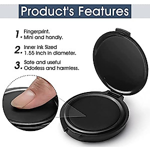 Fingerprint Ink Pad (Pack of 2) - Thumbprint Ink Pad for Notary Supplies Identification Security ID Fingerprint Cards Law Enforcement Fingerprint kit Black Ink pad Stamp pad huella dactilar