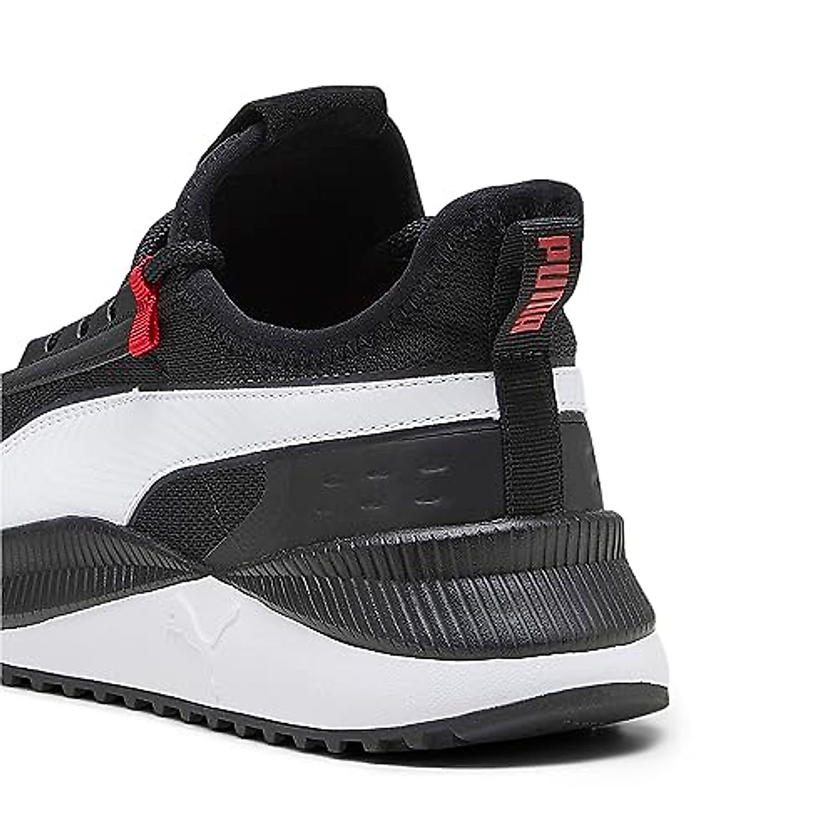 PUMA Mens Pacer Future Sneaker, PUMA Mens Black-PUMA Mens White-For All Time Red, 10