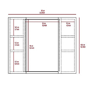 Garnet Medicine Cabinet with Mirror, 6 Inner Shelves, and External Shelf, Black