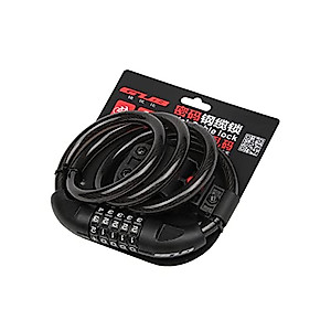 GAFOKI Combination Bike Lock 5 Heavy Cycling Black Password Cm Cable Duty Digit Lock Bike
