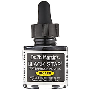 Dr. Ph. Martin's Black Star India (Hi-Carb) Ink Bottle