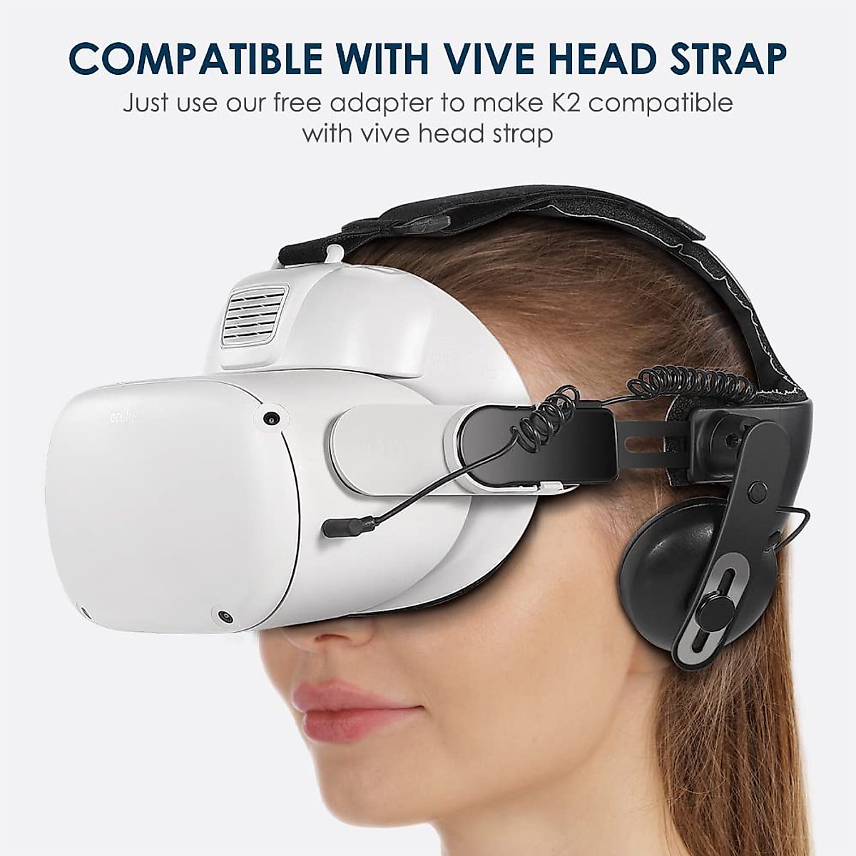 KKCOBVR K2 Face Cover with PU Leather Facial Interface Only Compatible with Meta Quest 2 Accessories Relieve Lens Fogging and Replace Fits with Oculus Quest 2 Elite Head Strap