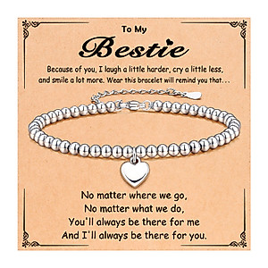 UNGENT THEM Bestie Gifts for Women Friendship Bestie Best Friend Bracelet Birthday Christmas Galentines Valentines Day Gifts for Women Friends Her