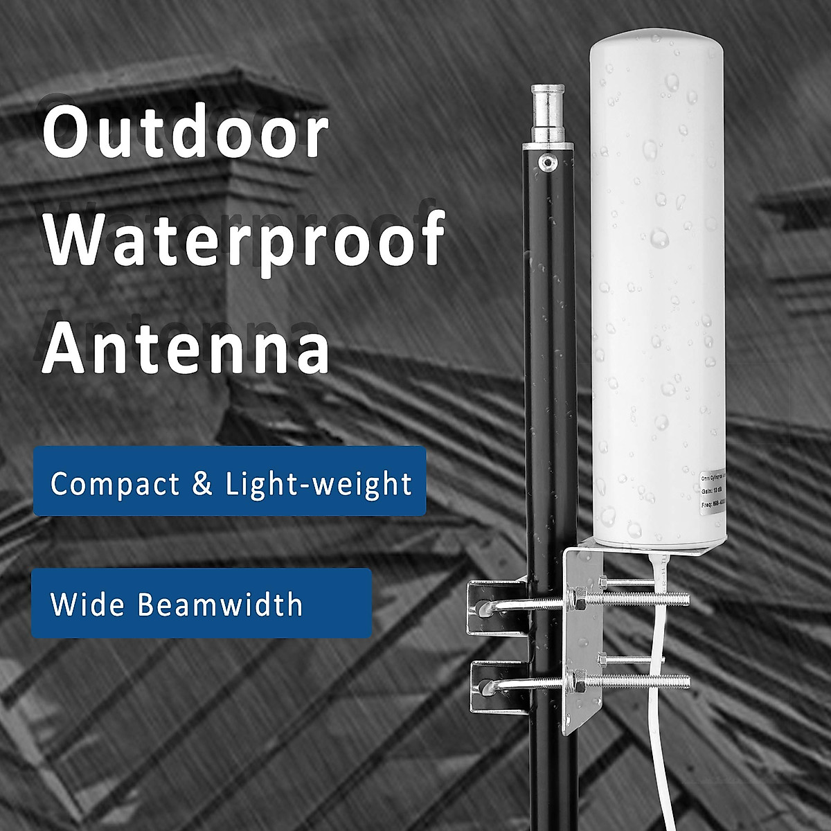 ZDTECH High Gain 10-12dBi External SMA Male/Dual SMA Male 3G 4G 5G LTE Omni Directional Outdoor Antenna for Mobile Cell Phone Cellular 4G/LTE/5G Router Modem Gateway(698-4000 MHz)