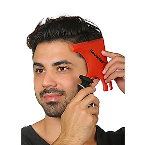 RevoBeard & RevoHair - Beard Shaping & Haircut Tool - For Hairline Lineup, Edge up - Template/Stencil for Trimming Beard, Mustache, Goatee, Neckline - Great Barber Supplies - Men's Grooming Kit