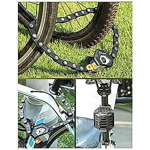 VIGAT Bicycle Lock Chain 26-Section Folding Lock, Zinc Alloy, Anti-Theft Lock, Suitable for Mountain Bikes, Electric Cars, Motorcycles, with 3 Keys