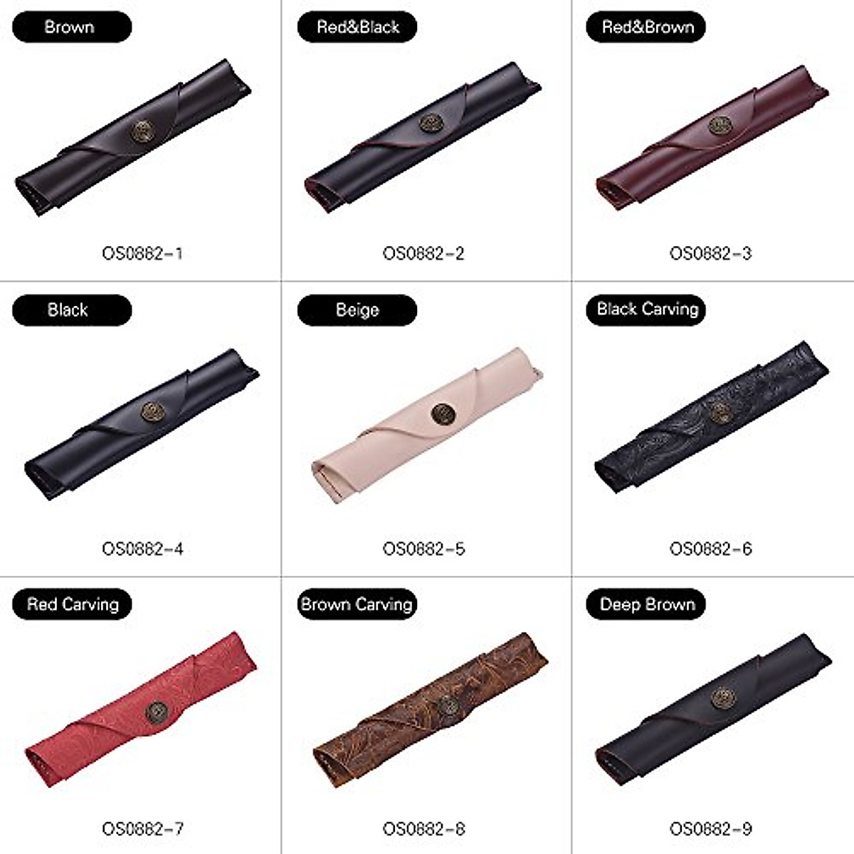defen Leather Pen Case Fountain Handmade Sleeve Bag Pouch Protector for Single Pen Stylus Ballpoint 7 * 1.2''