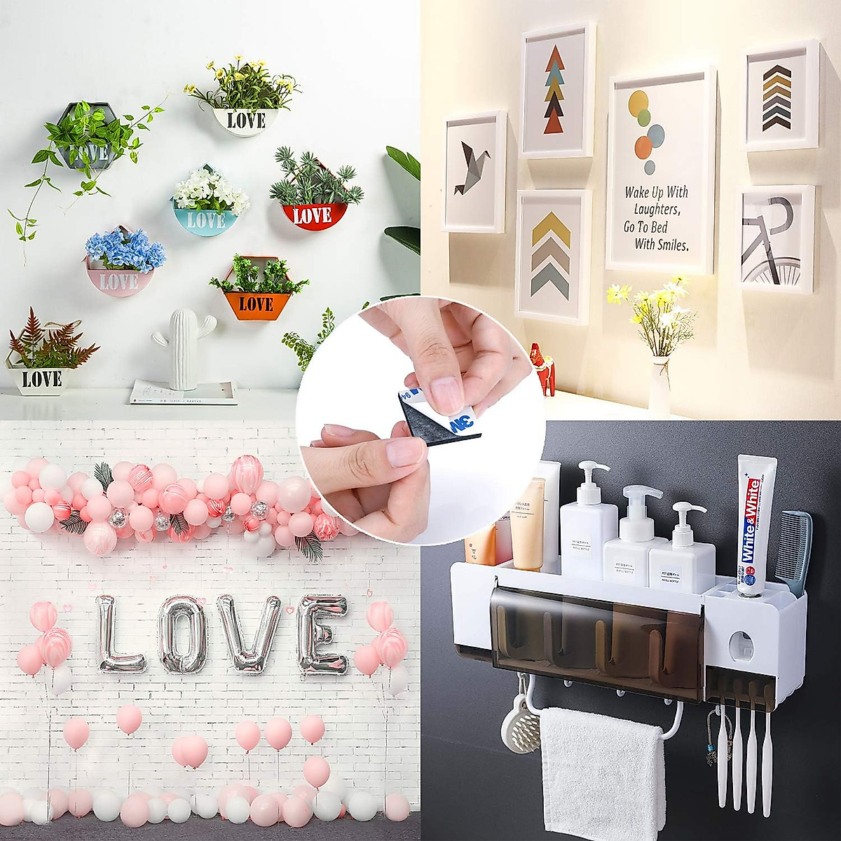 120 Pack Square Double Sided Foam Tape Strong Pad Mounting Adhesive Tape (Black)