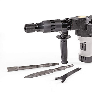 XtremepowerUS Demolition Electric Hammer Jack Hammer Handle 1000W Concrete Breaker Flat and Point Chisel Bits with Case