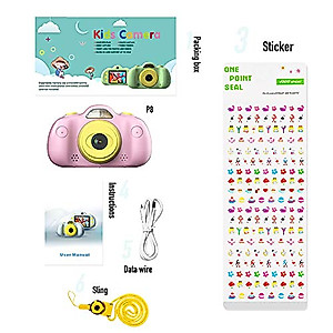 Cartoon Child Camera Child HD Digital Camera Portable Education Camera Child Full Color Camera 8.0MP (Excluding Memory Card),Pink