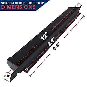 Leisure Coachworks 12" RV Screen Door Slider Panel and Handle/Stop for RV, Trailer, Camper, Motor Home, Cargo Trailer - OEM Replacement (Black)