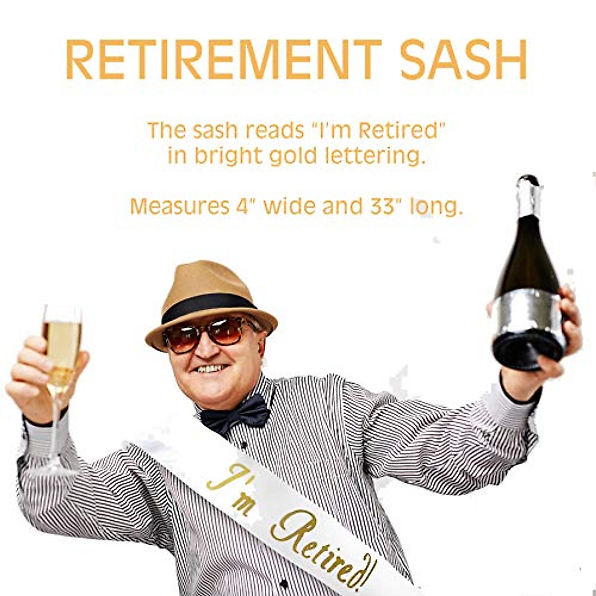 UrbanRed Retirement Party Decorations - Happy Retirement Decorations for Party - Farewell Party Decorations - Retirement Party Supplies Happy Retirement Banner, Retirement Sash & Retirement Balloons