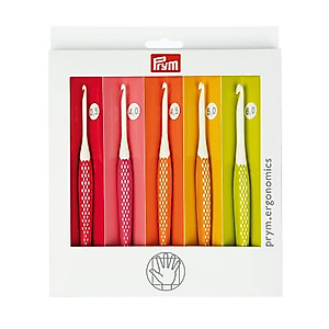 Prym Crochet Hook for Wool Ergonomics 3.50-6.00 mm x 1 Set, Multi, One Size