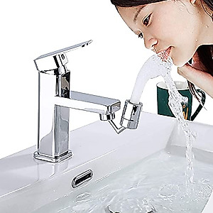720 Degree Faucet Extender 720° Swivel Sink Female Faucet Aerator with Male Adapter, Faucet Sprayer Attachment Can be Used as Eyewash Station, 55/64”-27UNS Female Swivel Faucet Aerator