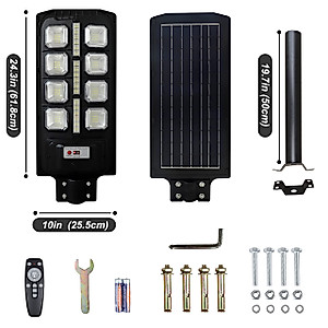 SUN NEED Solar Street Light,300W Solar Street Lights Outdoor Dusk to Dawn 30000Lumens Motion Sensor with Remote Control,IP67 Waterproof Led Solar Outdoor Lights,for Parking lot,Garden,Street(2 Set)