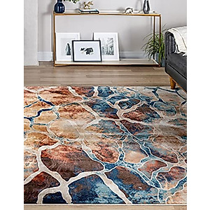 Unique Loom Mystic Collection Area Rug - Fitz Roy (10' Square, Brick Red/Brown)