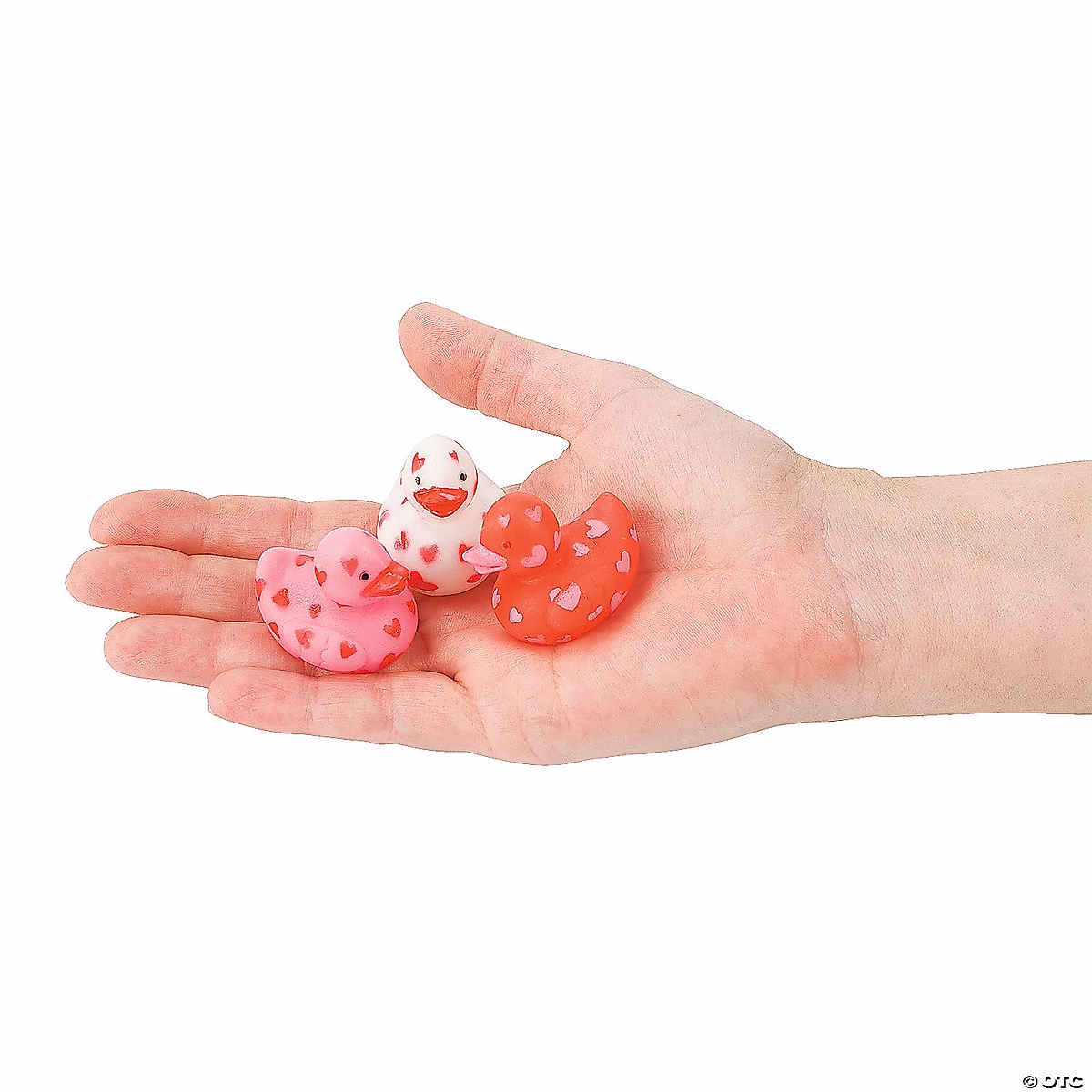 Mini Valentine Rubber Duckies - Bulk set of 24 - Valentine's Day Toys, Party Favors and Handouts