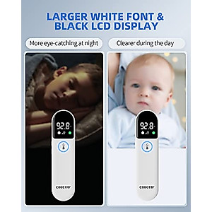 Ear Forehead Thermometer for Adults and Kids: COOCEER Touchless Temperature Measurement - Fast Easy and Accurate Digital Fever Thermometers for Family, Baby, Infants, Toddler, Children