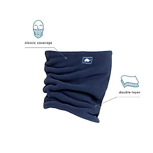 Turtle Fur Micro Fur Stretch Double Layer Neck Neckwarmer, Navy