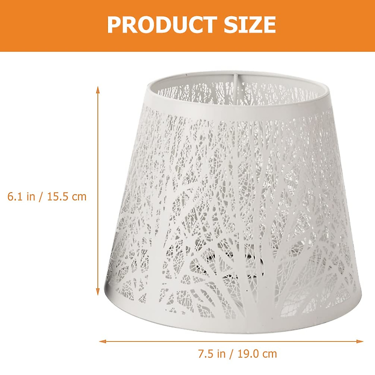 SHERCHPRY Lamp Shades E27 Hollow Tree Shadow Light Cover, Modern Lamp Shade, Replacement Metal Lampshade for Table Lamps and Floor Light, White Lamp Shade