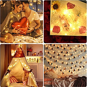 Tasodin led Fairy Lights Waterproof 16.4ft String Lights Battery Operated for Wedding, Home, Garden, Party, Christmas Decoration (1pc, Warm White 1pc)