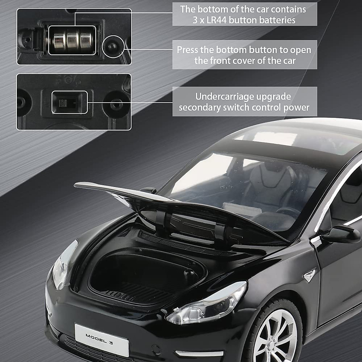 Diecast Toy Car Sian FKP37 Sports Model Car,Zinc Alloy Simulation Casting Pull Back Vehicles,1:32 Scale Supercar Toys with Lights and Music Sound for Toddlers Kids Children Boys Girls Gift (Blue)