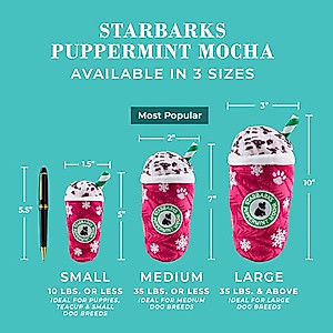 Haute Diggity Dog Starbarks Puppermint Mocha, Plush Holiday Christmas Dog Toys with Interactive Squeaker, Stimulating Pet Enrichment, Machine-Washable & Safe Materials for All Breeds, Mini Size Small