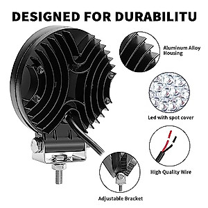 Green Led Pods, 4.5 inch Round Light Bar, Waterproof 41W 4100LMS Spot Off-Road Work Driving Light for Trucks SUV ATV Boat Marine RV Tractor UTV Hunters Motorcycle 12V 24V, Fog Tail Bumper Roof Hood