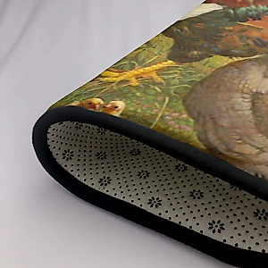 NiYoung Bedroom Living Room Kitchen King Size Area Rug Home Decor - Chickens and Farm Little Rooster Floor Mat Doormats Quick Dry Bath Mat Yoga Mat Throw Rugs Runner (60 x 39 Inch)