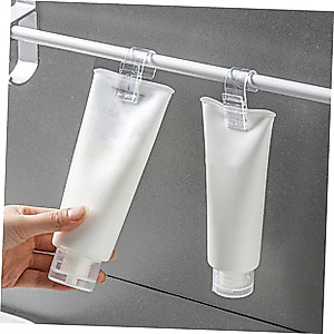 VOSAREA 12pcs Hook Clip Toothpaste Clip Coat Hangers Facial Face Wash Clear Shower Suction Hooks Mirror Holder Clips Bathroom Clear Hanging Clips Multipurpose Storage Hanging Clip