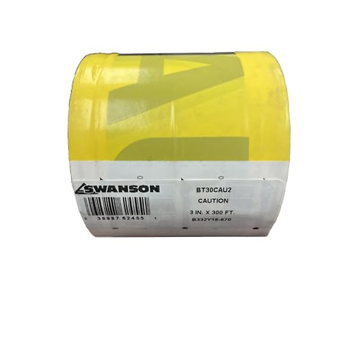 Swanson Tool Co., Inc BT30CAU2 Disposable Barricade Tape, 3 in W Ft L X 2 Mil T, Caution, Polyethylene, 300 Feet, Yellow & Black Print