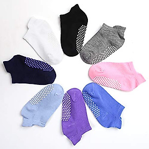 Cooraby 16 Pairs Toddler Non Slip Grip Ankle Socks Anti Skid Athletic Socks for Toddlers Boys or Girls