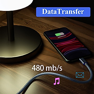 Led USB C Charging Cable 2 Packs 6FT Light Up Type C Charging Cord Fast USB C Charger Compatible with Samsung Galaxy S21 S20 S10 S9 S8 Note 20,LG V30 V20 G6 (6ft,Blue& Red)