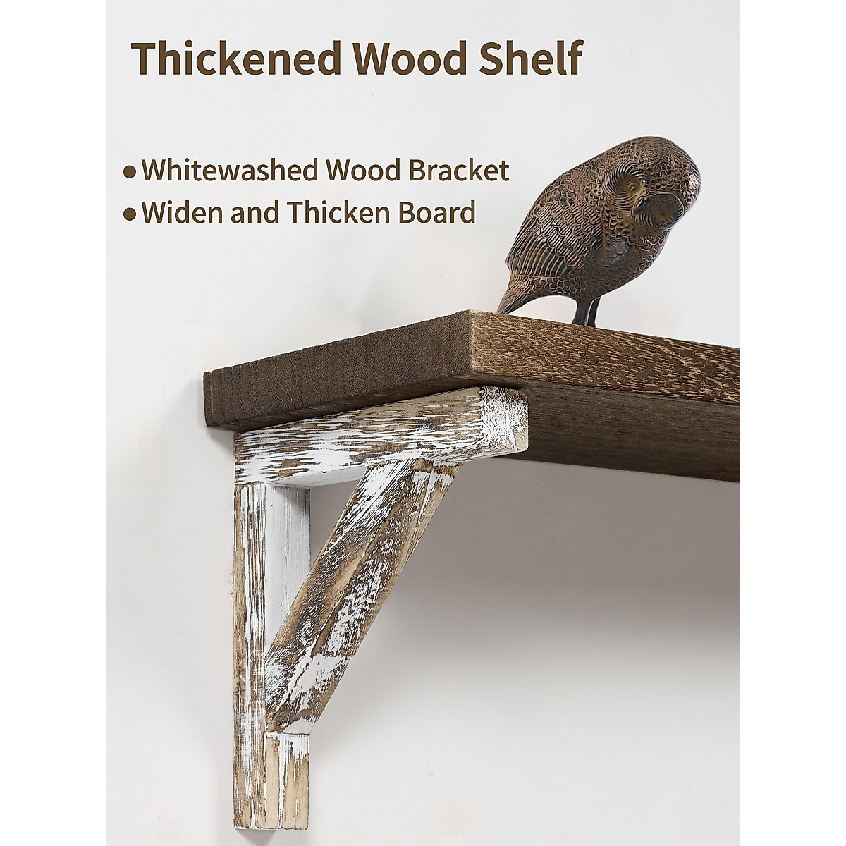 Gronda Bathroom Wall Shelves Over Toilet, 24 Inches Floating Shelves for Wall Rustic Farmhouse Wood Bathroom Shelf Hanging Storage Rack