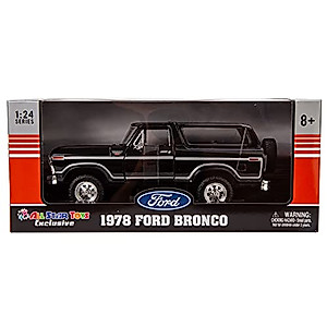 1978 Ford Bronco Ranger XLT 1:24 Diecast Model Car SUV SUT Black with Cap Truck Motormax 79371