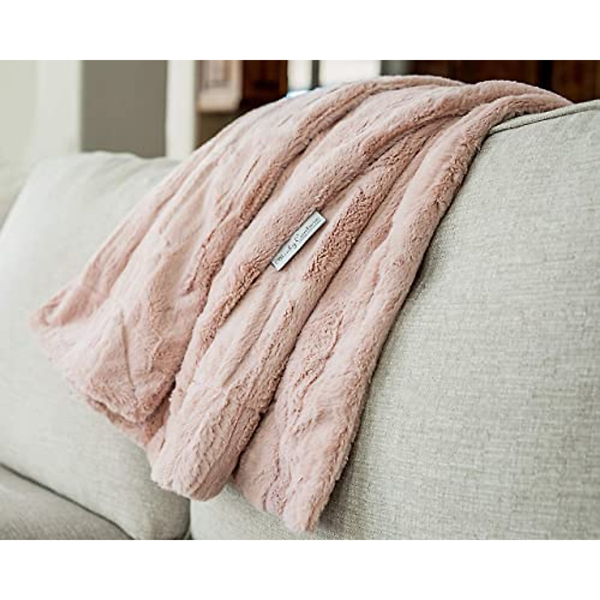 Minky Couture Premium Solid Color Blanket - Soft, Warm, Cozy, Comfortable, (Monster, Sorbet Blush)