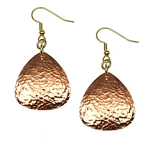 Hammered Copper Triangular Drop Earrings By John S Brana Handmade Jewelry Durable Copper Earrings