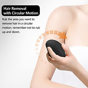 Crystal Hair Eraser,Magic Crystal Hair Remover for Men&Women-Painless Soft Smooth Silky Skin Crystal Hair Removal for Arms,Legs and Body,Fast&Easy Exfoliate (Black)