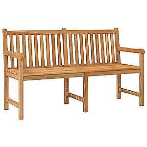 MINERWALL Patio Bench 59.1" Solid Teak Wood,Outdoor Patio Teak Bench — Durable and Stylish for Your Comfort Patio Furniture