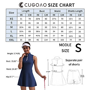 Tennis Dress for Women, Tennis Golf Dresses with Built in Shorts and Pockets for Sleeveless Workout Athletic Dresses Dark Blue