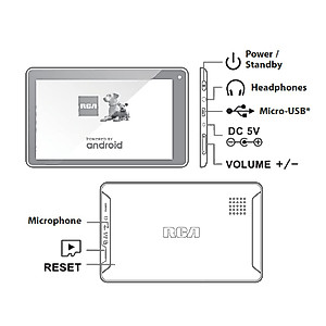 RCA Premium High Performance Voyager 7" 16GB Touchscreen Tablet Computer Quad-Core 1.2Ghz Processor 1G Memory 16GB Hard Drive Webcam WiFi Bluetooth Android 6.0-Blue