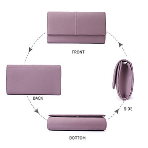 Ava&Lina Clutch Purse for Women Evening Handbags Formal Clutch Party Purse Large Envelope Faux Suede Clutch Purple