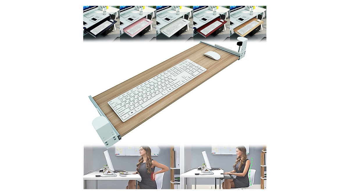 V3VOGUE Wooden Keyboard Tray - Easy Slide-Out Installation