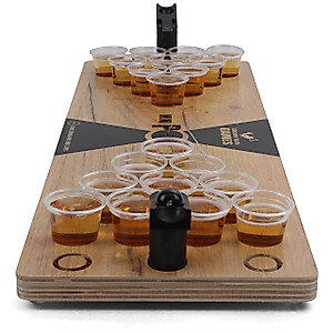 Grown Man Games Mini Beer Pong - Drinking Game - Party Game - Beer Game - Tabletop Beer Pong Table - Mini Pong Mini Game - Tabletop Beer Pong Set