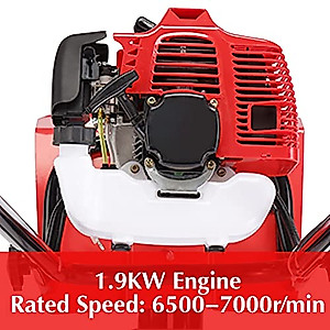 YIYIBYUS Garden Tiller/Cultivator 52CC 2-Stroke Gas Powered Hand Rotary Cultivator Rototiller Garden Tool Cordless with Long Handle