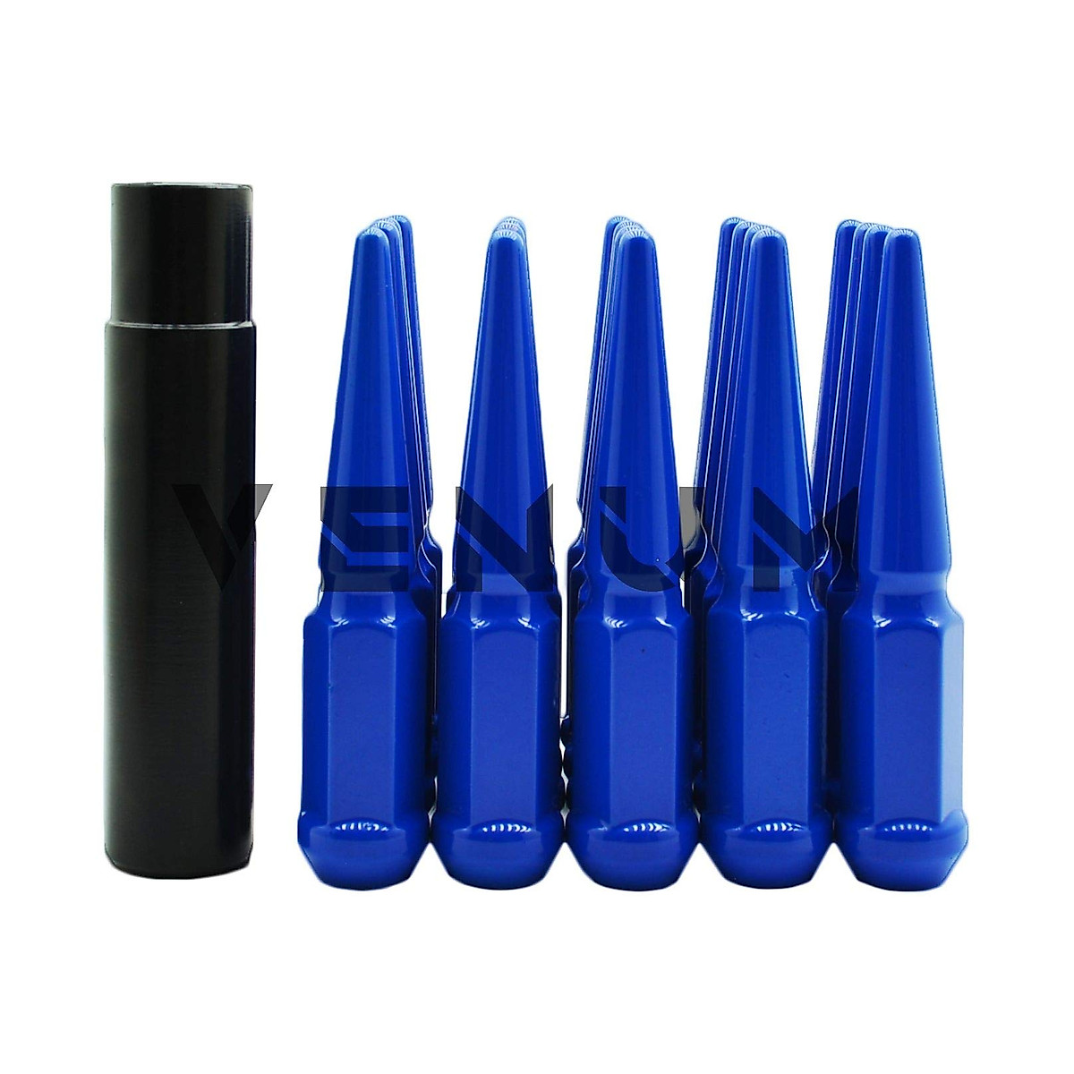 20 Pc M14x1.5 Dodger Blue Spike Lug Nuts - Powder Coated - 4.5" Tall Compatible with Jeep 2011-2020 Grand Cherokee JL Sahara 2020 Gladiator W/Aftermarket Wheels