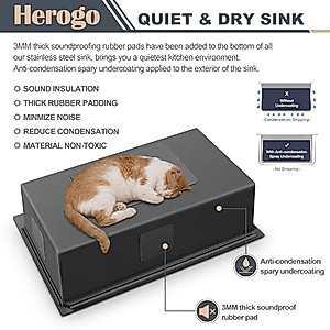 Herogo 33"X22" Workstation Kitchen Sink, 10 Deep Drop In Stainless Steel Topmount Single Bowl 2-Hole R10 Tight Radius Large Kitchen Sinks with Kit of 5 Accessories