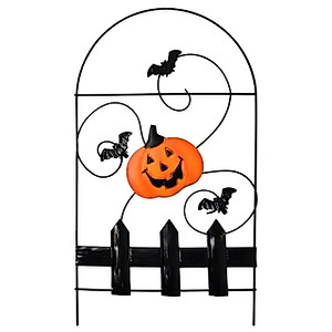 Gift Boutique Decorative Halloween Metal Cemetery Garden Fence 4 Pack Fall Panel Border Edge Picket Gate Fencing Yard Patio Lawn Landscape Gardening Outdoor Decor