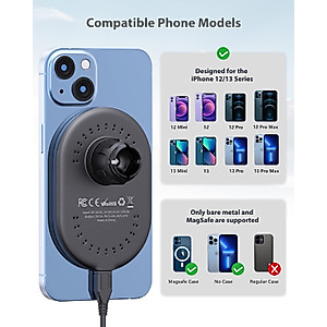 Magnetic Wireless Car Charger Mount, Compatible with Magsafe Car Charger Air Vent Phone Mount Magnetic Phone Car Mount with Powerful Magnetic Pull for iPhone 14 13 12 Pro Max Mini