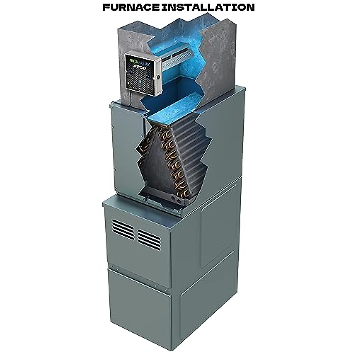 APCO Carbon Cell Matrix HVAC UV Air Purifier with Power Cord, Includes 1-Year UVC Lamp (18-32 VAC Series) # TUV-APCO-ER